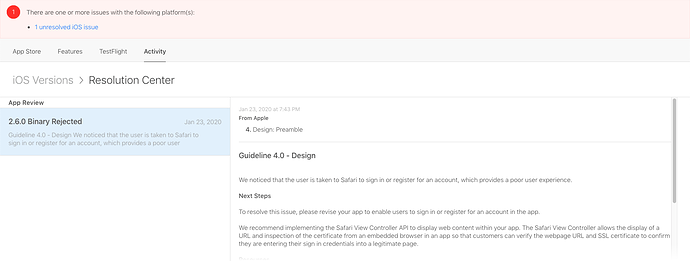 React Native Ios App Rejected On Appstore For Using React Native Auth0 Auth0 Community